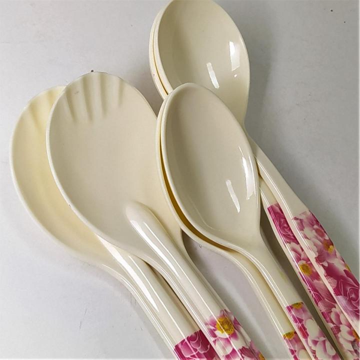 Melamine 6-Piece Spoon Set - White Color - Complete Your Dining Set ...