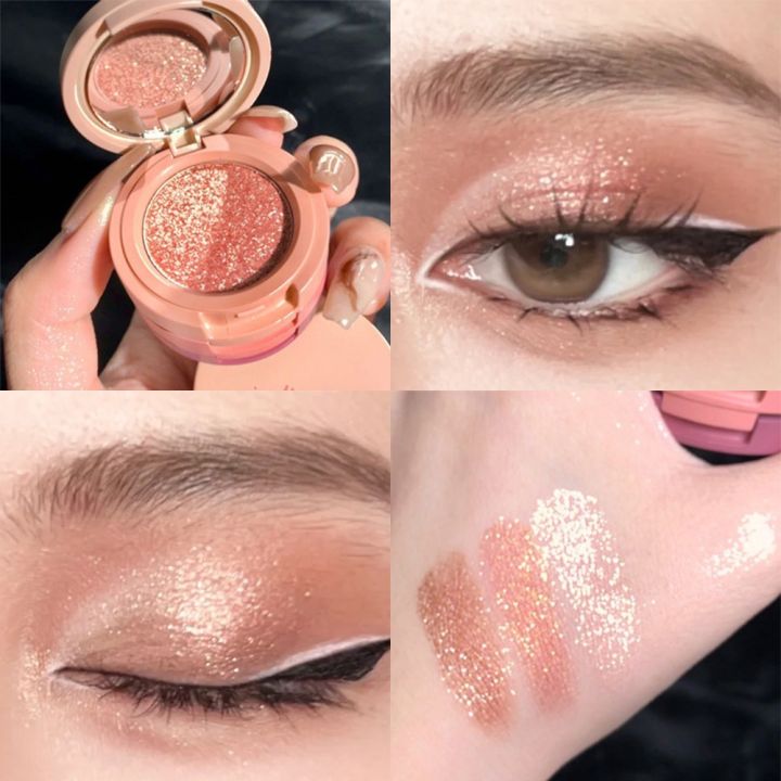 Three-color Holographic Shiny Matte Eyeshadow Palette Kit / Glitter ...