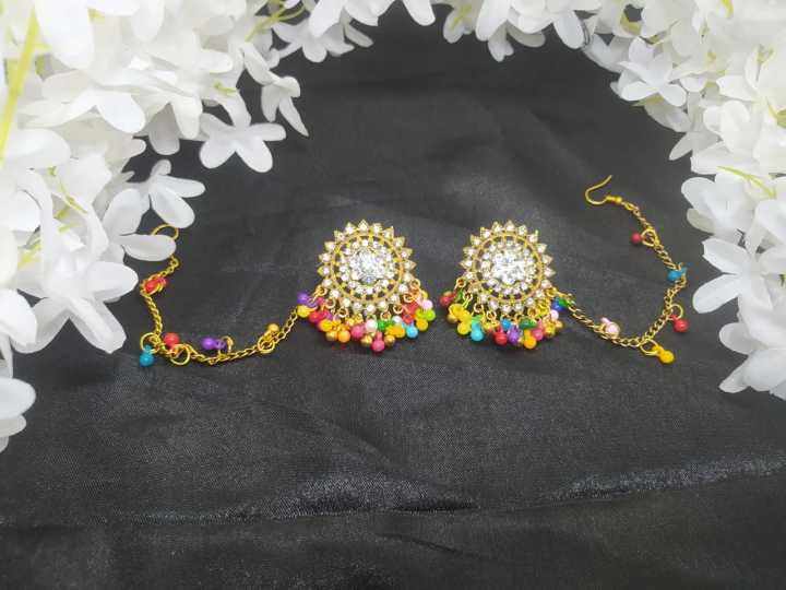 Bahubali Earrings Jhumka Kaner dul & Neckless for Women - Ear Ring ...