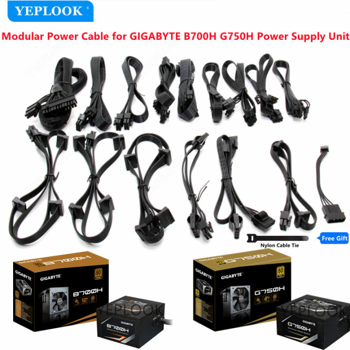 Original GIGABYTE Modular Cable, PCIe 6+2Pin, CPU 4+4Pin, SATA Molex ...