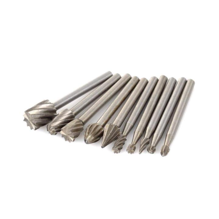 10 Types Milling Rotary File Burrs Bit Set For Wood Carving Rasps ...