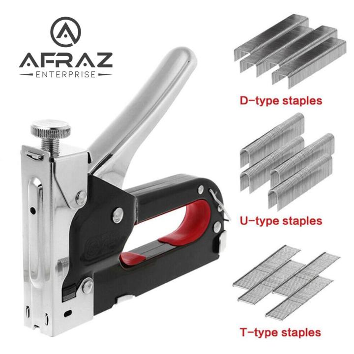 3-in-1 Heavy Duty Staple Gun Stapler Tacker + 600 Nails Woodworking ...