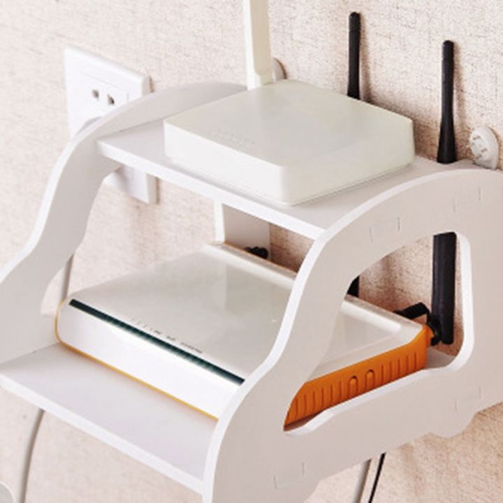Wall Mount Wifi Router Storage Rack TV Cabinet Set-Top Box Living Room ...