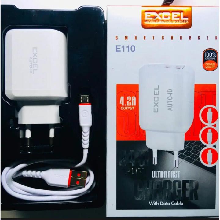 Excel E110 Ultra Fast Charger 4.2A Charging Adapter 24W Fast Charging ...