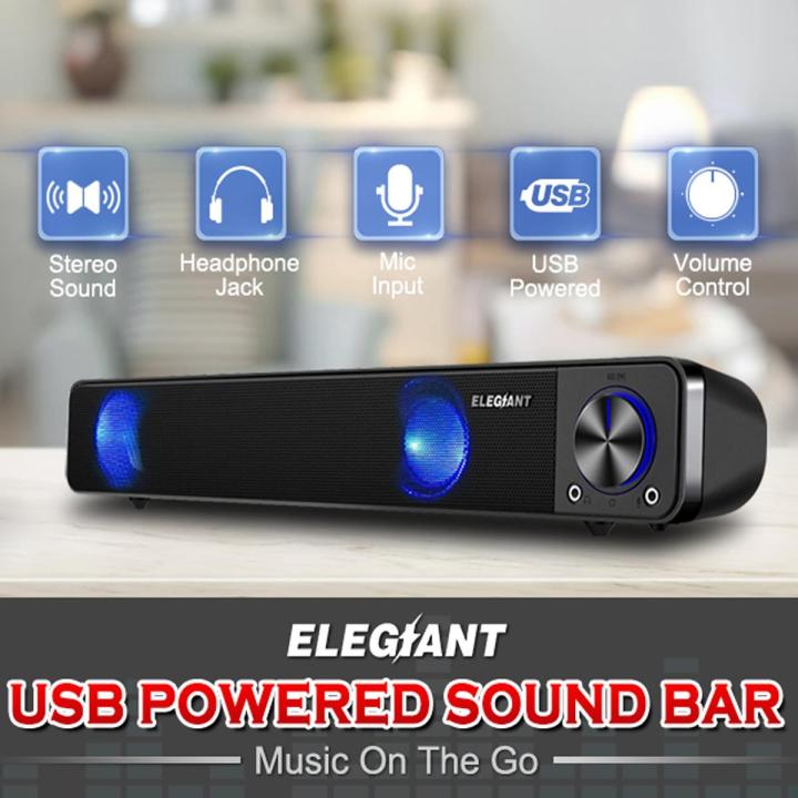 Conventional ELEGIANT Wired Dual Speakers Computer TV Sound Bar Super ...