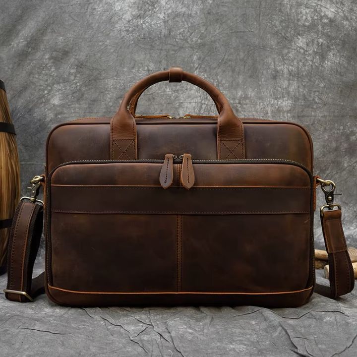 Luxury Men's Business Messenger Bag Leather Office Shoulder Handbag Men ...