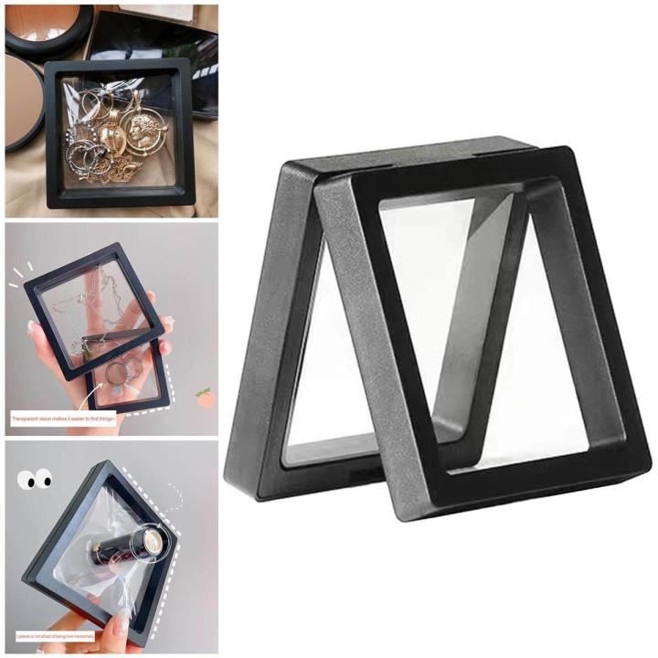 Floating Frame Jewelry Storage Box, PE Film Display Stands Holder ...