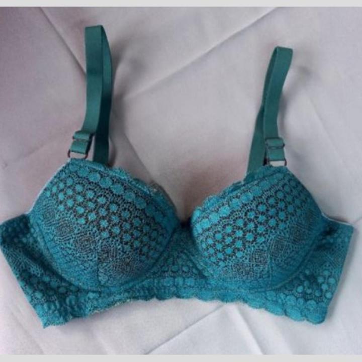 Net Foam Padded Soft Ocean Blue Color Push Up Bra For Girls And Women ...