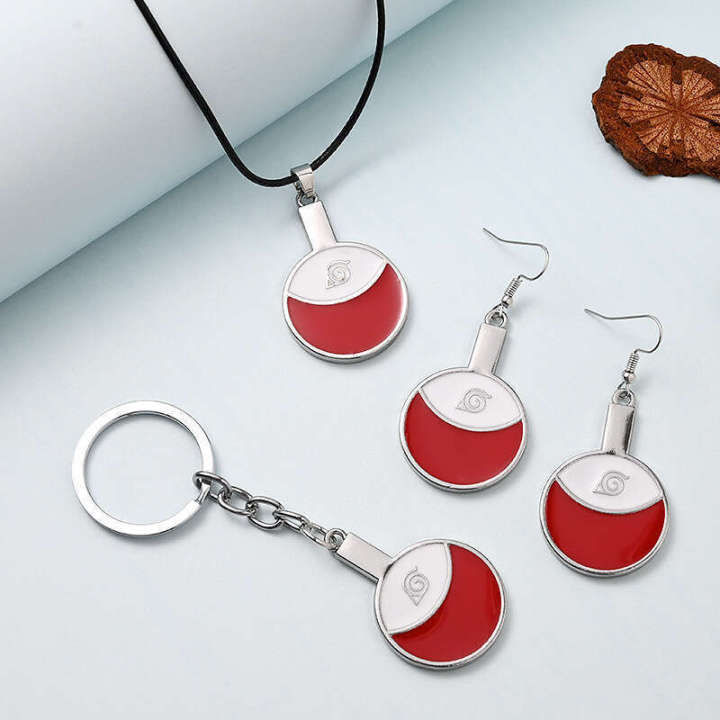 Hokage Anime Accessories Uchiha Clan Emblem Logo Necklace Keychain ...