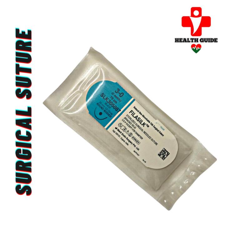 Natural Non Absorbable Silk Surgical Suture 16 mm 3/8 Circle CUTTING ...