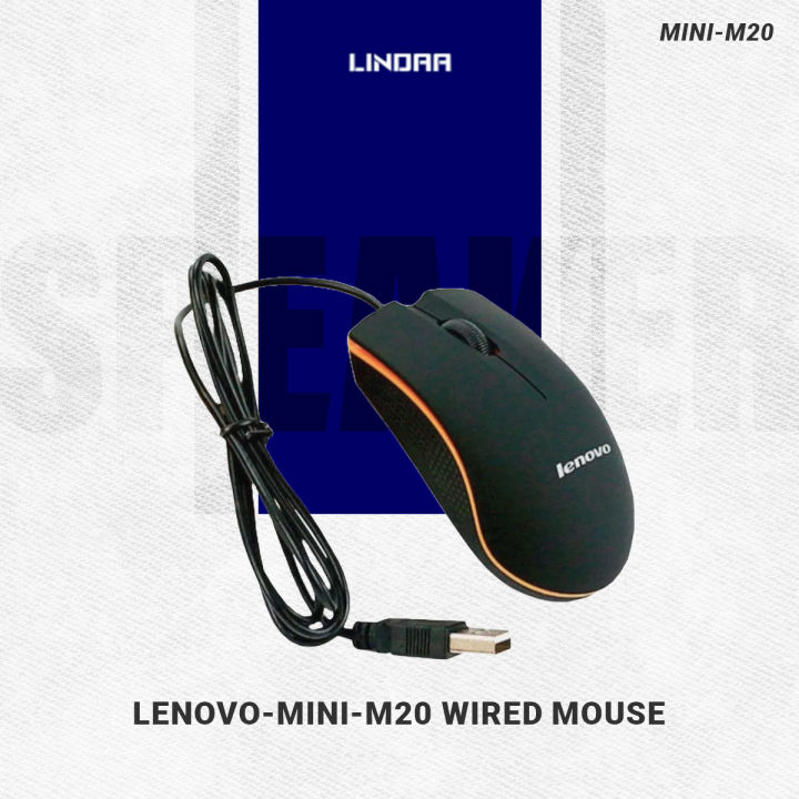 Lenovo-Mini-M20 Wired Mouse 1200Dpi Optical Usb 2.0 - Pro Gaming Mouse ...