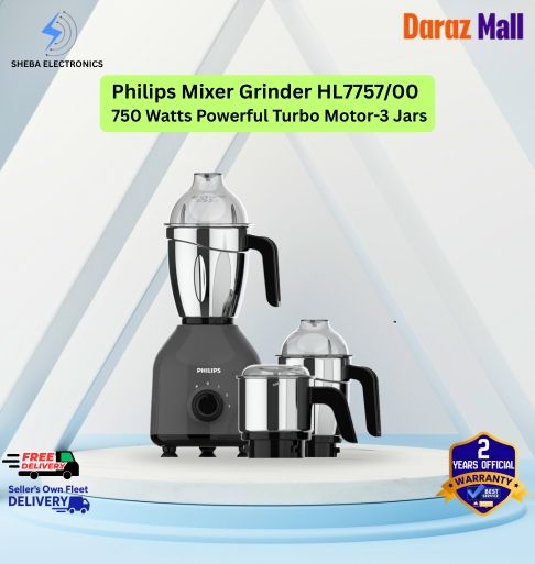 Philips Mixer Grinder HL7757/00 – 750 Watts Powerful Turbo Motor-3 Jars ...