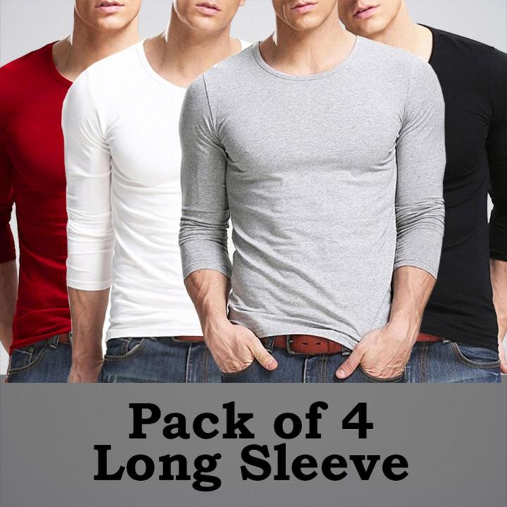 Pack of 4 Combo Men's Full Sleeve t-shirt. | Daraz.com.bd
