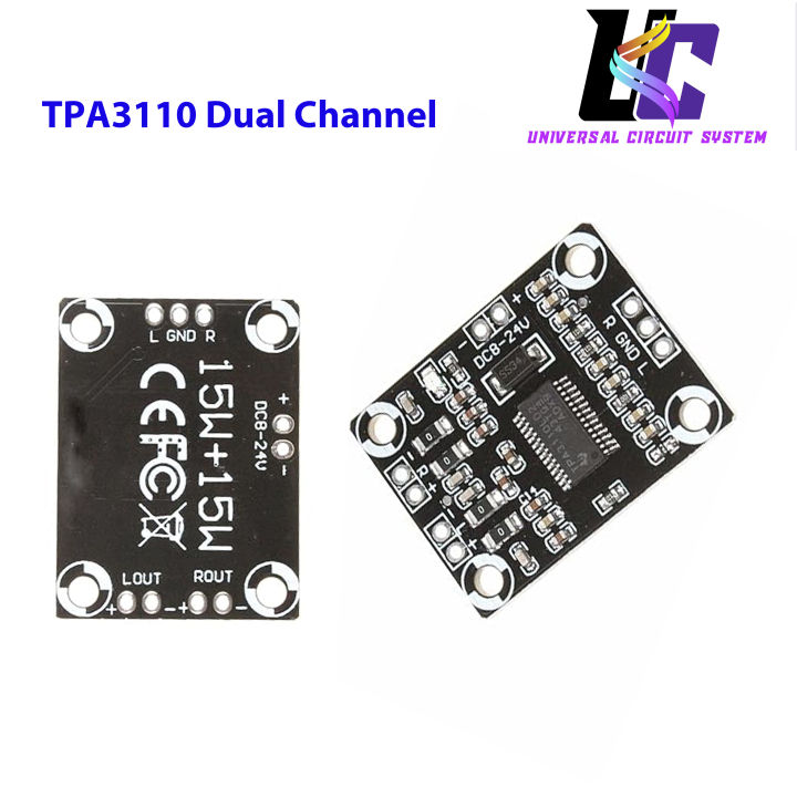 TPA3110 Dual Channel Stereo Digital Audio Amplifier Board 15W 15W Class ...