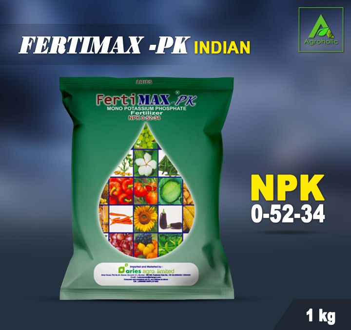 NPK 0-52-34 Fertimax PK (Aries Agro, Indian) - 1 kg Intact Packet ...