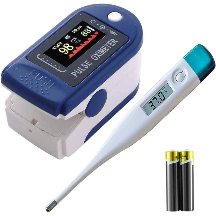 Pulse Oximeter Fingertip And thermometer, Blood Oxygen Saturation ...