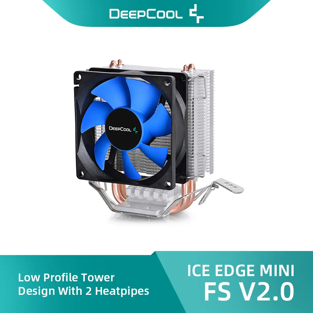 DEEPCOOL ICE EDGE MINI FS V2.0 2 Heatpipes CPU Cooler 80mm Fan Radiator ...