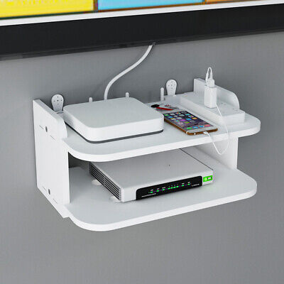 New Wifi Router Stand Double Layer Wall Mounted Home decorator PVC ...