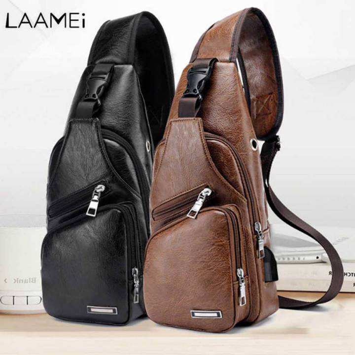 Leather Cross Body Bag Pack [ Brown ] | Daraz.com.bd