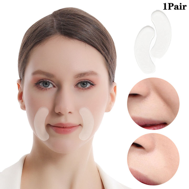 1Pair Nasolabial Wrinkle-removing Silicone Pads Face Anti-aging Sticker ...