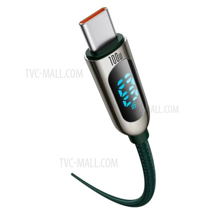 BASEUS Display Fast Charging Data Cable Type-C to Type-C 100W 1m ...