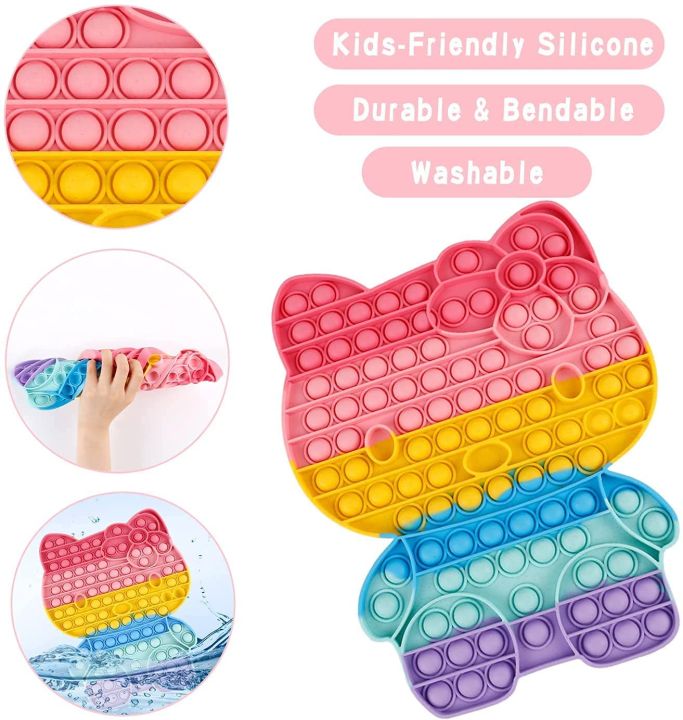 1 X Push Pop Bubble Jumbo Huge Rainbow Pop Pops Poppers it Sensory Cute ...