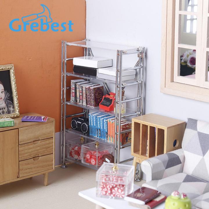 Miniature Bookshelf Miniature Dollhouse Storage Display Shelf Exquisite ...