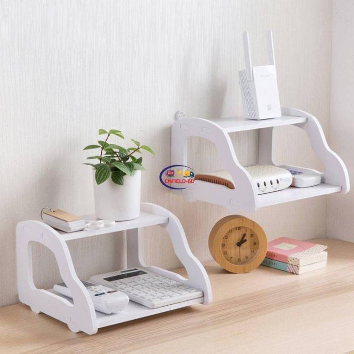 2-Layer Wall Mount Storage Rack - Router Stand | Daraz.com.bd