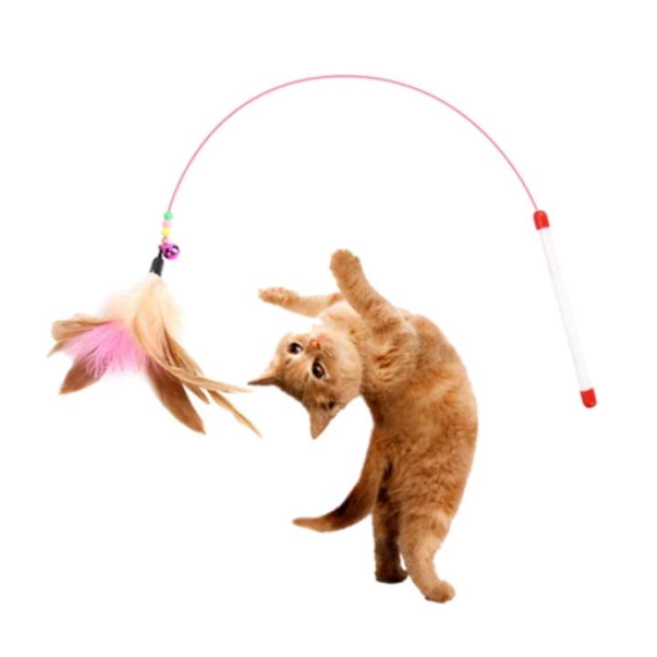 Funny Cat Stick Interactive Cats Toys Kitten Toy Sticks Rod with Metal ...