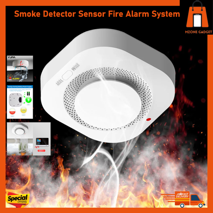 Smoke Detector Sensor Fire Alarm System For Home Office Security Smoke ...