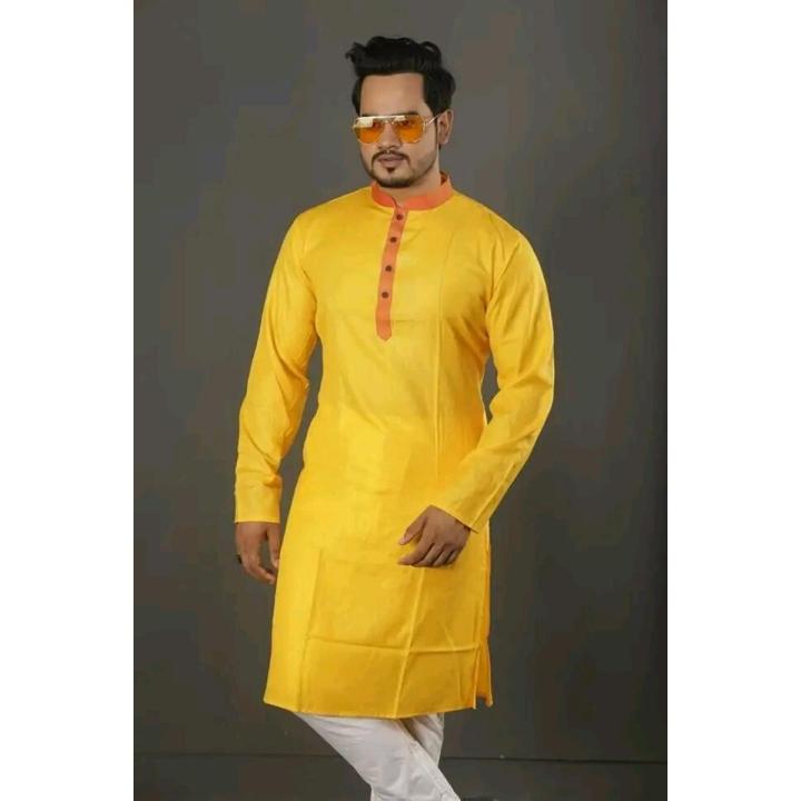 Cotton Exclusive Long Sleeve Panjabi for Men-yellow - Panjabi | Daraz ...