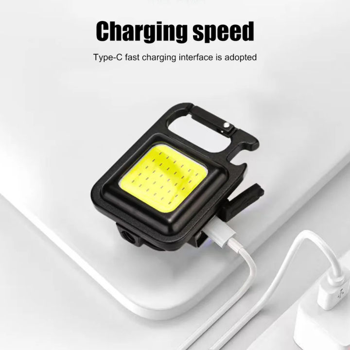 Emergency Pocket Keyring Flashlight EDC Torch Mini Rechargeable COB ...