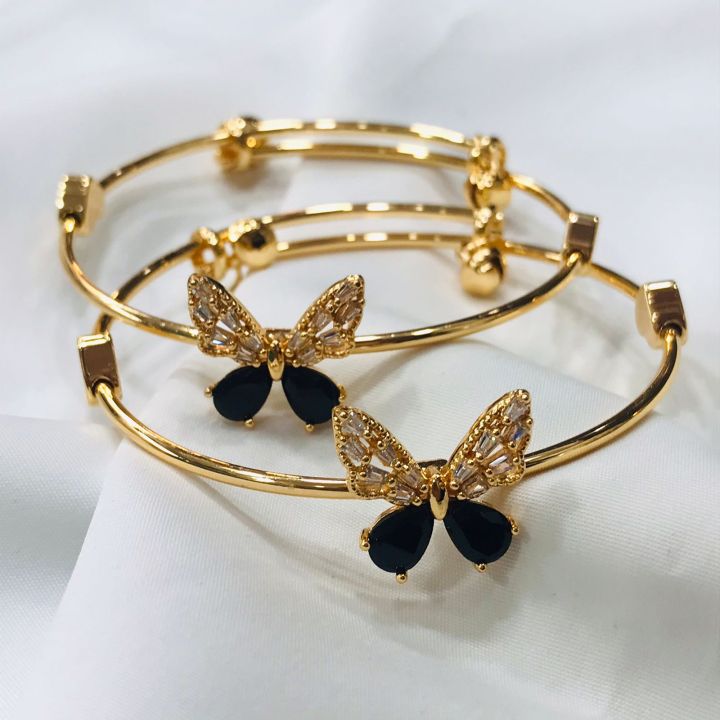 Adjustable Dubai Gold Butterfly Bangle Bracelet For Women Wedding Gold ...