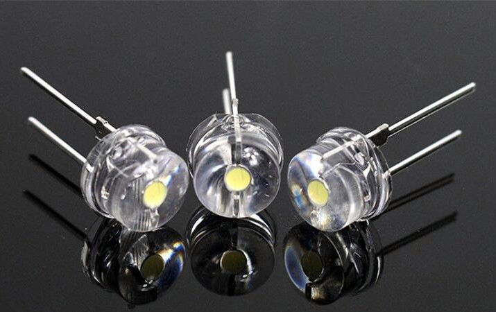 8mm White LED Diode Lights - Super Bright Lighting Bulb Clear ...