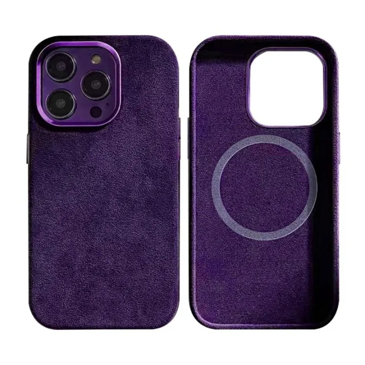 For iPhone 15 Pro Max Italy Alcantara Leather Case Magsafe 14 Plus 13 ...