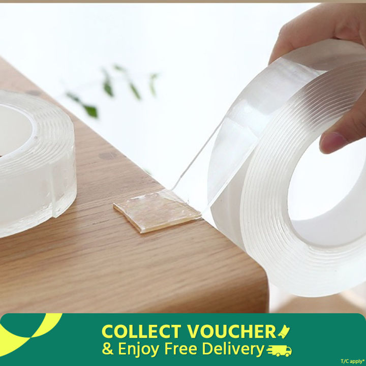 1Meter/2Meter Double Sided Transparent 1MM/2MM Magic tape | Daraz.com.bd