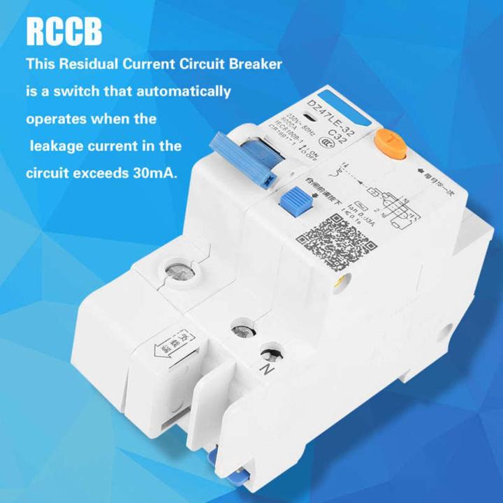 Nax Dz47Le-32 1P+N C32 230V Rccb Residual Current Circuit Breaker 32A ...