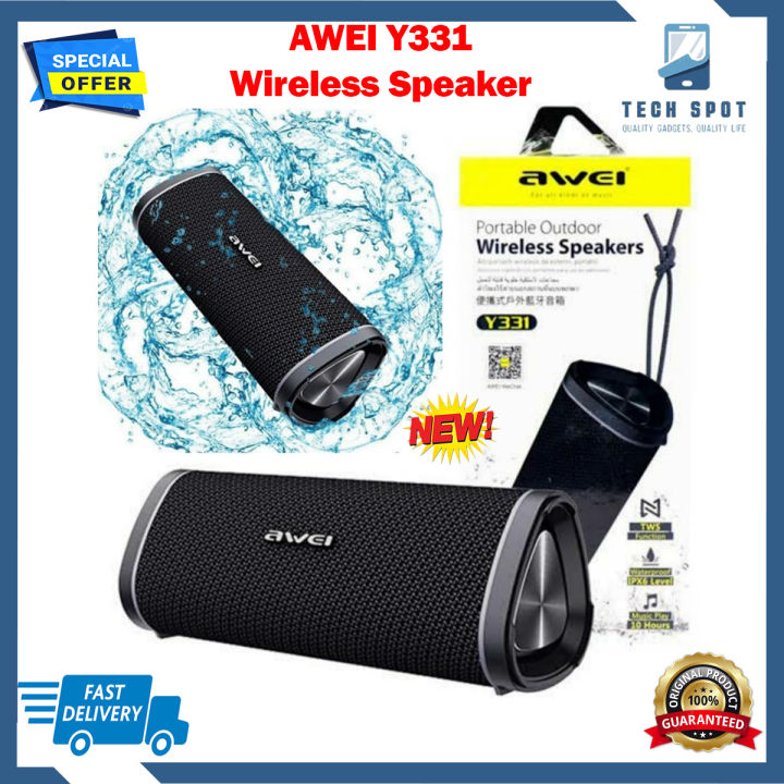 Awei Y331 TWS RGB Outdoor Waterproof Bluetooth Rechargeable Speaker | Daraz.com.bd