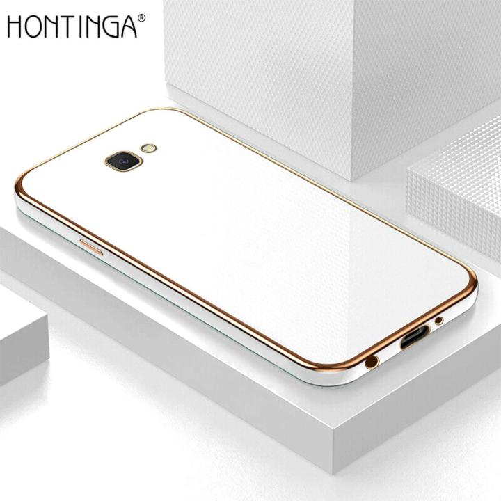 Hontinga for Samsung Galaxy J7 Prime Back Cover Free Lanyard Luxury 6D Plating Frame Shiny Bling Case Soft Silicone Square Phone Cases Daraz .bd
