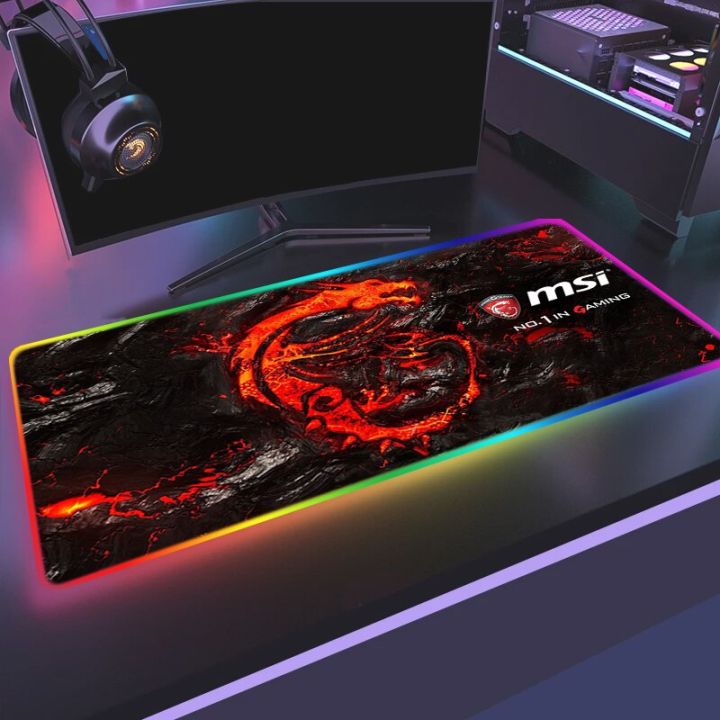 Red Dragon Gaming Keyboard Pad Msi RGB Computer Mouse Pad Gamer Desk ...