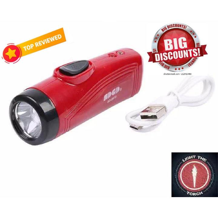 Portable Mini USB Flashlight LED Torch Lamp Built In Battery Torch Work ...