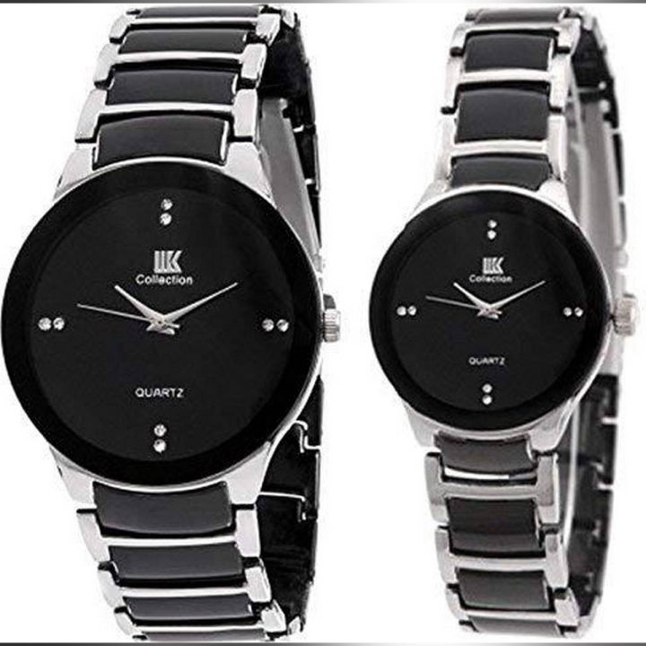 Smart Analogue Couple Watches (Black Dial) | Daraz.com.bd
