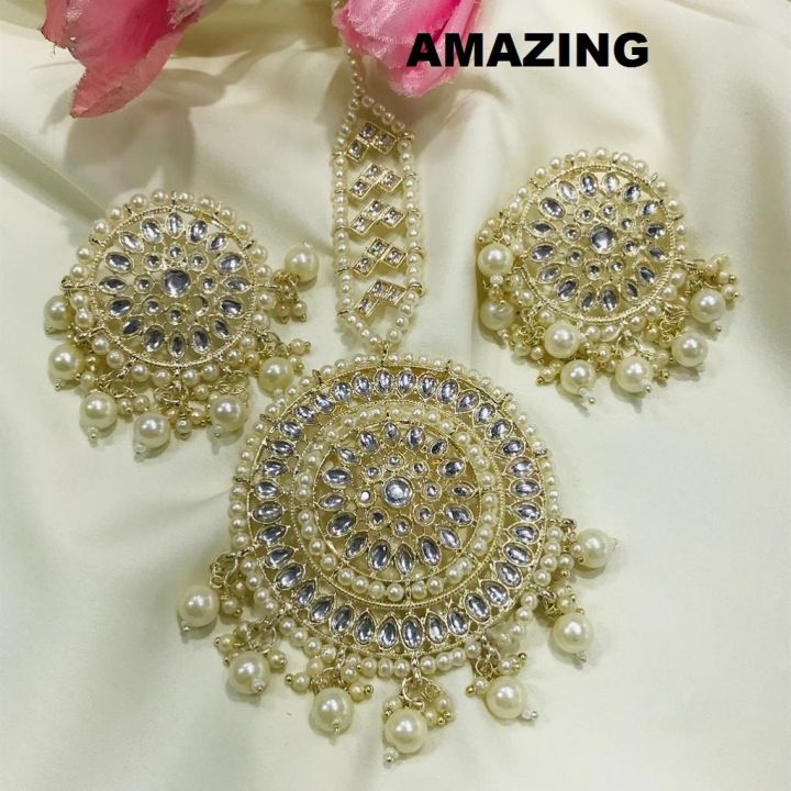 Pakistani Multani gorgeous design white phuti setting jhumko earring ...