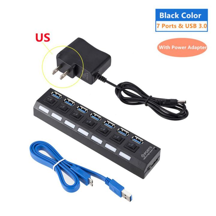 【VisioN Shop】LccKaa 7 Port USB 3.0 Hub Multi USB Splitter 3 Use Power ...