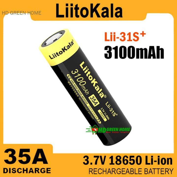 LiitoKala Lii-31S 35A 3100mAh 18650 3.7V Li-ion Rechargeable Battery ...