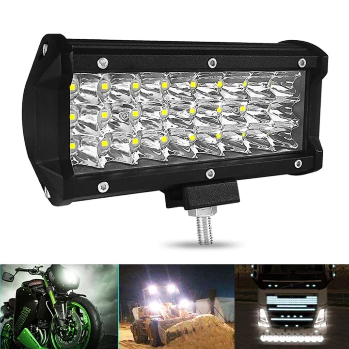 (New)7 inch 18W 1800LM 3 Row LED Strip Light Working Refit Off-road ...