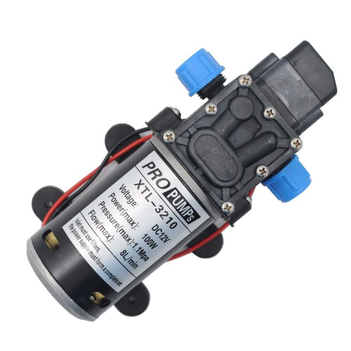12V 0r 24V DC Diaphragm Water Pump 100W 8L/Min 160Psi High Pressure ...