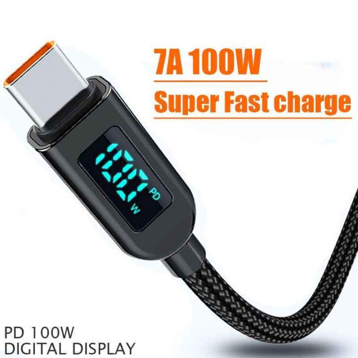 100W 7A 1M long USB Type C Super Fast Charging Data Cable for All Phone ...