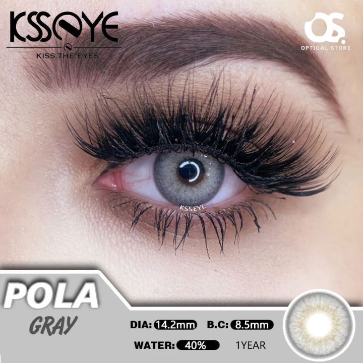 KSSEYE Pola Gray Color Contact Lens with Regular Kit Box for men,women ...