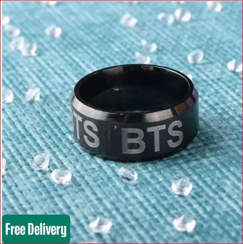 BLACK STAINLESS STEEL BTS RING BRAND NEW | Daraz.com.bd